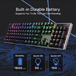 Redragon K556 PRO Upgraded Wireless RGB Gaming Keyboard, BT/2.4Ghz Tri-Mode Aluminum Mechanical Keyboard w/No-Lag Connection, Hot-Swap Linear Quiet Red Switch