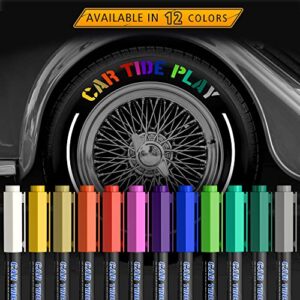 Cartideplay Paint Pen for Car Tires, Premium Tire Marker Pens White Waterproof Paint Markers For Car Tire Lettering | Permanent and Waterproof | Carwash Safe (Purple,2PCS)