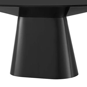 Modway Provision 75" Oval MDF Wood Dining Table in Black Finish