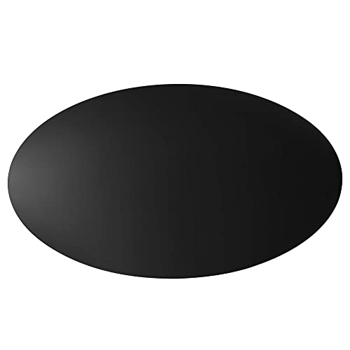 Modway Provision 75" Oval MDF Wood Dining Table in Black Finish