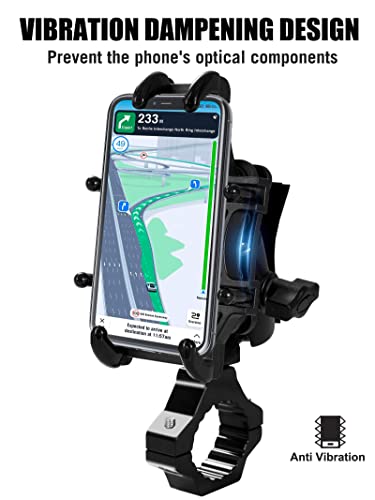 ZIDIYORUO Anti-Vibration Phone Holder for UTV/SXS Off-Road Riding, One Hand Operation Aluminum Heavy Duty Cell Phone Mount, Easy Install iPhones or 4.7"-7.1" Cell Phones on 1.75"-2" Roll Cage