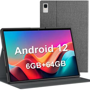 Android Tablet, 10.1 Inch Android 12 Tablet, 6GB RAM 64GB ROM, 1TB Expand, Android Tablet with 8000mAh Battery, Dual Camera, 5G WiFi, Bluetooth, FHD IPS Touch Screen, GPS, Google GMS Certified