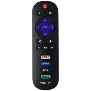 tcl original remote control with netflix/disney/appletv/hulu hotkeys - black