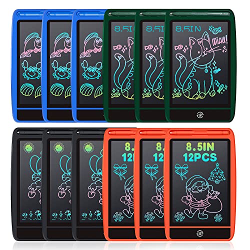 AOLDHYY 12 Pack LCD Writing Tablet for Kids 3 Years Old and up, 8.5 Inch Colorful Digital Drawing Pad LCD Doodle & Scribbler Boards Sketch Tablet Electronic Notepad Learning Pad for 3 4 5 6 Year Old Boys