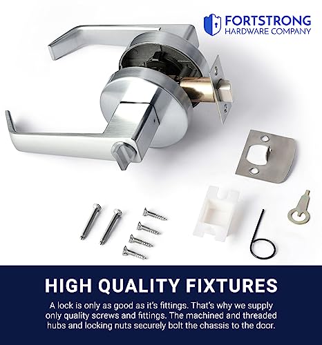 FORTSTRONG Commercial Door Handle with Privacy in-Use- Vacant Indicator Lock for Men or Women ANSI Grade 3 ADA Compliant FS2123BK Bathroom