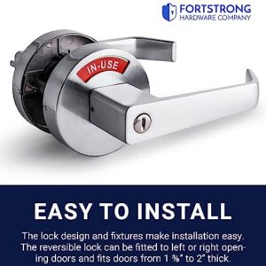 FORTSTRONG Commercial Door Handle with Privacy in-Use- Vacant Indicator Lock for Men or Women ANSI Grade 3 ADA Compliant FS2123BK Bathroom