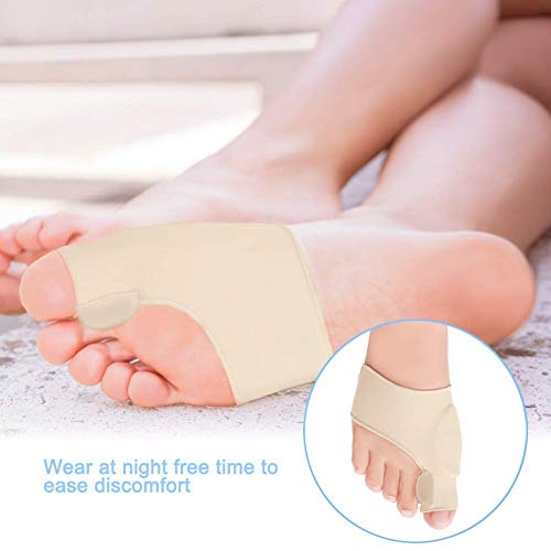 CLLOOM 2 Pairs of Bunion Pads with Gel Corrector Brace Socks Pads Splint Relief Pain for Big Toe