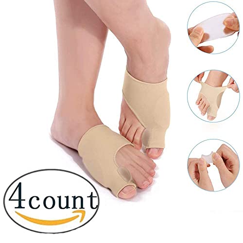 CLLOOM 2 Pairs of Bunion Pads with Gel Corrector Brace Socks Pads Splint Relief Pain for Big Toe