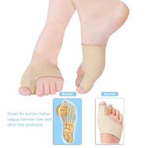 CLLOOM 2 Pairs of Bunion Pads with Gel Corrector Brace Socks Pads Splint Relief Pain for Big Toe