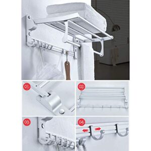 EAFTOS Wall Mounted Clothes Hanger Space-Saver, Retractable Garment Laundry Drying Rack, Easy to Install, for Balcony, Laundry, Bathroom and Bedroom