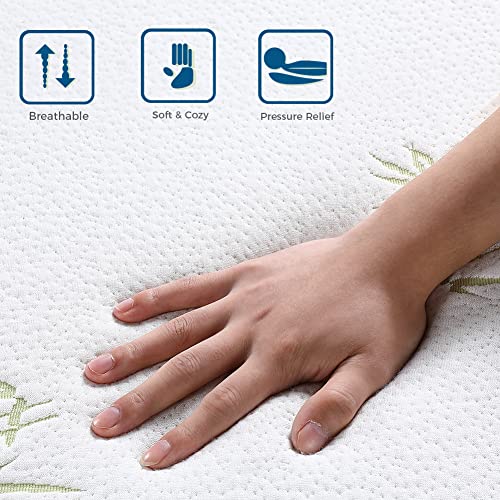 Inofia Folding Mattress, 4 Inch Memory Foam Trifold Mattress with Ultra Soft Bamboo Cover, Non-Slip Bottom & Breathable Mesh Sides - Foldable Guest Mattress, Cot Size (75" x 31" x 4")