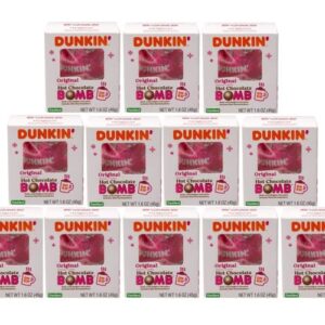 Dunkin Original Hot Chocolate BOMB, 12 Pack, Melting Belgian Milk Chocolate Ball Filled with Mini Marshmallows, Pack of 12 Hot Cocoa Treats by Frankford Candy