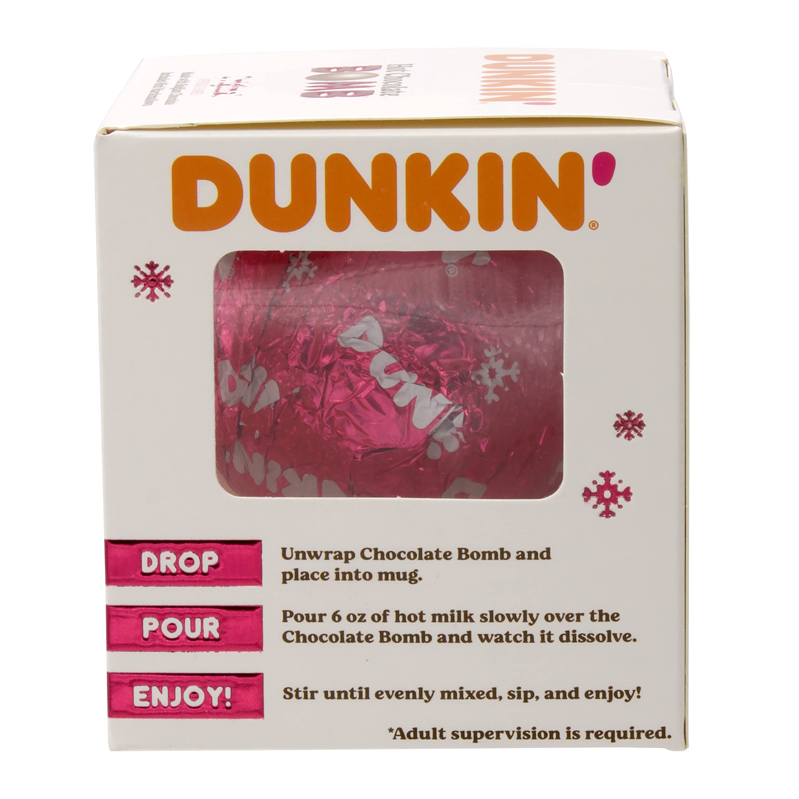 Dunkin Original Hot Chocolate BOMB, 12 Pack, Melting Belgian Milk Chocolate Ball Filled with Mini Marshmallows, Pack of 12 Hot Cocoa Treats by Frankford Candy