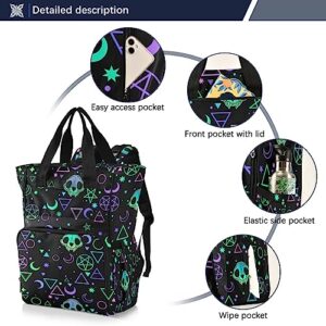 MNSRUU Diaper Bag Magic Skulls Diaper Bag Backpack Multifunction Travel Diaper Bag Tote Large Capacity Diaper Changing Backpacks for Moms Dads