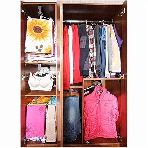 OMOONS Drying Racks,Clothes Rail Pull-Out Closet Drying Rack Slide/Trouser Rack,Space-Saving Wardrobe Drying Rack,Household Storage Rack,for Scarf/Jeans/Towel/500Mm