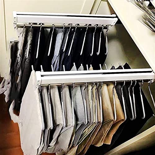 OMOONS Drying Racks,Clothes Rail Pull-Out Closet Drying Rack Slide/Trouser Rack,Space-Saving Wardrobe Drying Rack,Household Storage Rack,for Scarf/Jeans/Towel/500Mm