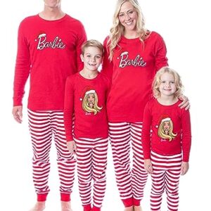 INTIMO Barbie Family Christmas Logo Santa Unisex Sleep 2 Piece Pajama Set (Adult, Small)