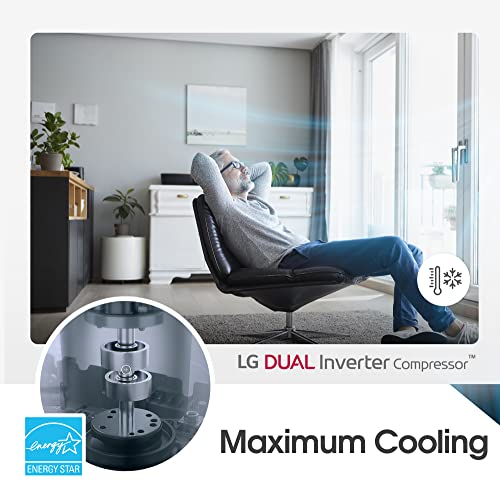 LG 10000 BTU Window Air Conditioners [2023 New] Dual Inverter Remote WiFi Enabled App Ultra-Quite Washable Filter Cools 450 Sq.Ft AC Unit air conditioner Easy Install White LW1022FVSM