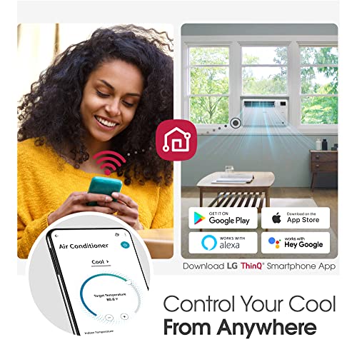 LG 10000 BTU Window Air Conditioners [2023 New] Dual Inverter Remote WiFi Enabled App Ultra-Quite Washable Filter Cools 450 Sq.Ft AC Unit air conditioner Easy Install White LW1022FVSM