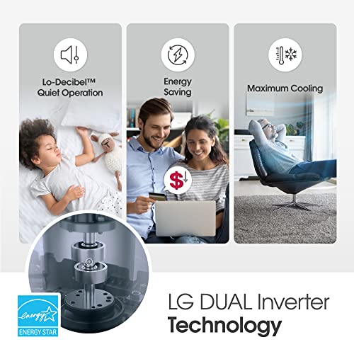 LG 10000 BTU Window Air Conditioners [2023 New] Dual Inverter Remote WiFi Enabled App Ultra-Quite Washable Filter Cools 450 Sq.Ft AC Unit air conditioner Easy Install White LW1022FVSM