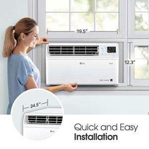 LG 10000 BTU Window Air Conditioners [2023 New] Dual Inverter Remote WiFi Enabled App Ultra-Quite Washable Filter Cools 450 Sq.Ft AC Unit air conditioner Easy Install White LW1022FVSM