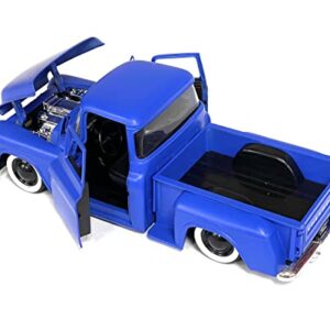 MiJo Exclusives Jada Toys 1:24 1955 Chevrolet Stepside Truck - Matte Blue - Just Trucks - 34295