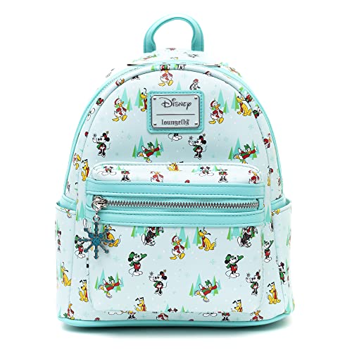 Loungefly Disney Classics, Disney Holiday Sensational Six Mini Backpack, Mickey Mouse Minnie Donald Daisy Goofy Pluto