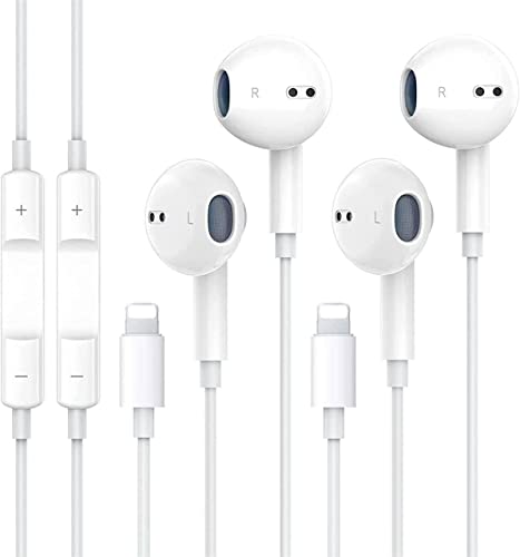 2 Pack Wired Earphones for iPhone,Headphones,in-Ear Stereo Noise Isolating Earbuds, Microphone and Volume Control Compatible with iPhone 14/14 Pro/13/13 Pro/12/12 Pro/SE/11/11 Pro Max/XS Max/X/XR/8/7