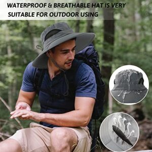 Mens Sun Hat for Men and Women Fishing Hat Wide Brim Safari Hat Waterproof Bucket Hats UV Protection Boonie Hat for Hiking Beach Garden