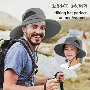 Mens Sun Hat for Men and Women Fishing Hat Wide Brim Safari Hat Waterproof Bucket Hats UV Protection Boonie Hat for Hiking Beach Garden