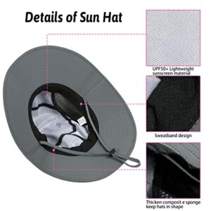 Mens Sun Hat for Men and Women Fishing Hat Wide Brim Safari Hat Waterproof Bucket Hats UV Protection Boonie Hat for Hiking Beach Garden