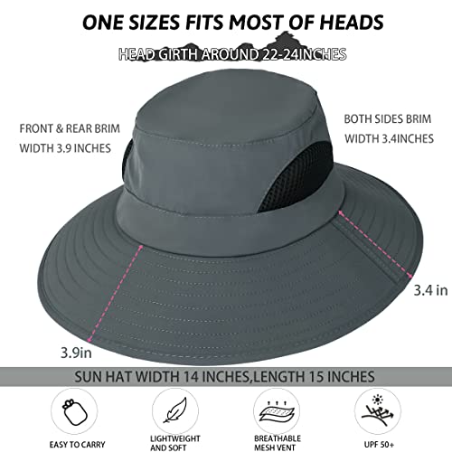 Mens Sun Hat for Men and Women Fishing Hat Wide Brim Safari Hat Waterproof Bucket Hats UV Protection Boonie Hat for Hiking Beach Garden