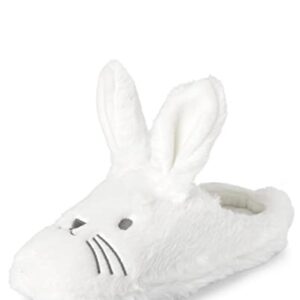 The Children's Place Slipper, White Bunny, 12 US Unisex Big Kid