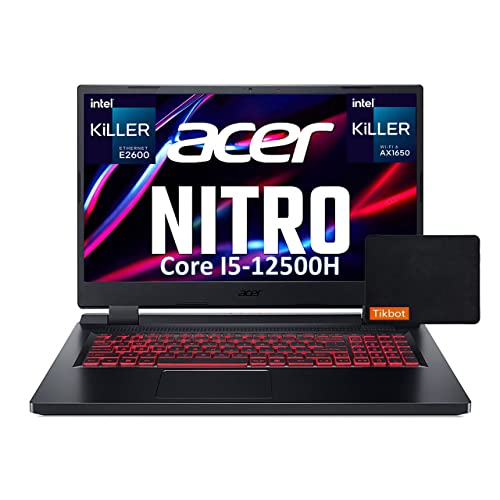 Acer 2022 Nitro 5 17.3" FHD IPS 144Hz Gaming Laptop Core i5 12500H(Beats i7-11800H) NVIDIA RTX 3050 Thunderbolt 4 Intel Killer Ethernet w/Mouse Pad (32GB RAM| 2TB PCIe SSD)