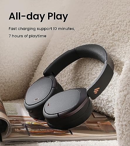 Edifier WH950NB Active Noise Cancelling Headphones, Bluetooth 5.3 Wireless Headphones, LDAC Hi-Res Audio, 55 Hours Playtime, Google Fast Pairing for Android, Dual Device Connection, App Control, Black