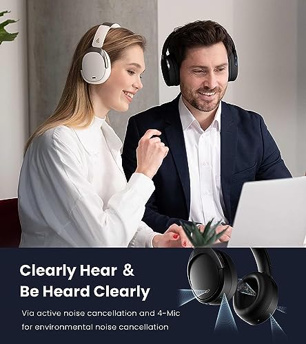 Edifier WH950NB Active Noise Cancelling Headphones, Bluetooth 5.3 Wireless Headphones, LDAC Hi-Res Audio, 55 Hours Playtime, Google Fast Pairing for Android, Dual Device Connection, App Control, Black