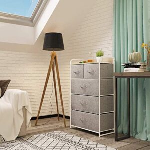 YITAHOME 10 Drawer Dresser - Fabric Storage Tower (Cool Gray) & Fabric Dresser with 5 Drawers - Storage Tower with Large Capacity, (Light Grey)