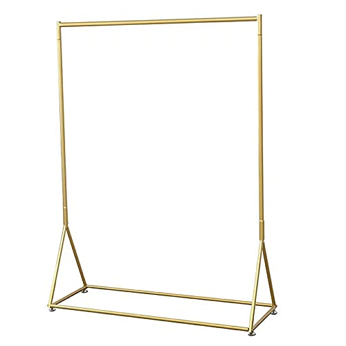 NEOCHY Heavy-Duty Hangers, Wrought Iron Clothing Display Racks, Men's and Women's Clothing Store Shelves, Open Balcony Floor Drying Racks/Golden/120X40X160Cm