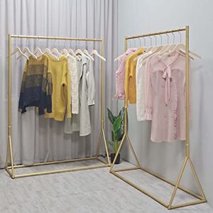 NEOCHY Heavy-Duty Hangers, Wrought Iron Clothing Display Racks, Men's and Women's Clothing Store Shelves, Open Balcony Floor Drying Racks/Golden/120X40X160Cm