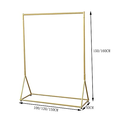 NEOCHY Heavy-Duty Hangers, Wrought Iron Clothing Display Racks, Men's and Women's Clothing Store Shelves, Open Balcony Floor Drying Racks/Golden/120X40X160Cm