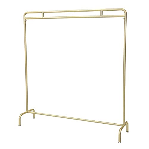 NEOCHY Heavy-Duty Clothes Rail, Movable Double-Pole Hanger, with Non-Slip Foot Pad, Nano, Simple and Stylish, Household Iron Art Rack, Stable and Durable/Golden/100 * 40 * 135Cm