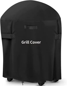 30-inch round barbecue cover, bbq grill cover kamado cover barrel cover fit for smoker grills charcoal grills kamado grills gas grills vertical fire pit barrel, outdoor uv dust water resistant