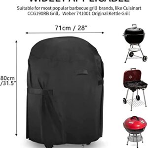 30-inch Round Barbecue Cover, BBQ Grill Cover Kamado Cover Barrel Cover Fit for Smoker Grills Charcoal Grills Kamado Grills Gas Grills Vertical Fire Pit Barrel, Outdoor UV Dust Water Resistant