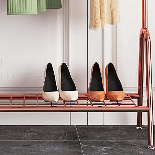 NEOCHY Heavy-Duty Hangers, Carbon Steel Clothing Display Racks, Open Balconies, Cloakroom Drying Racks, Men's and Women's Clothing Store Display Racks/Rose Gold/120Cm