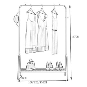 NEOCHY Heavy-Duty Hangers, Carbon Steel Clothing Display Racks, Open Balconies, Cloakroom Drying Racks, Men's and Women's Clothing Store Display Racks/Rose Gold/120Cm