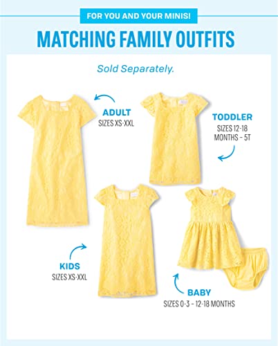 The Children's Place,Family Matching Dresses, Mommy and Me,Girls,Yellow Lace,12-18 Months