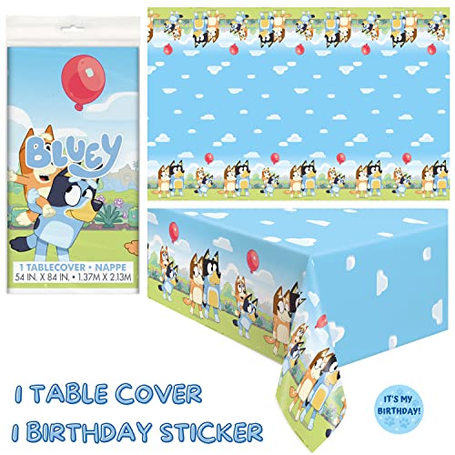 Bluey Birthday Party Supplies For 16 - Bluey Party Supplies | Bluey Party Decorations | Bluey Birthday Decorations | Bluey Decorations For Birthday Party | Plates, Napkins, Cups, Table Cloth & Sticker