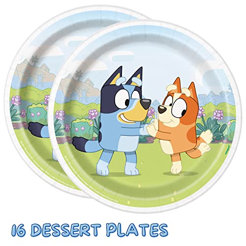 Bluey Birthday Party Supplies For 16 - Bluey Party Supplies | Bluey Party Decorations | Bluey Birthday Decorations | Bluey Decorations For Birthday Party | Plates, Napkins, Cups, Table Cloth & Sticker