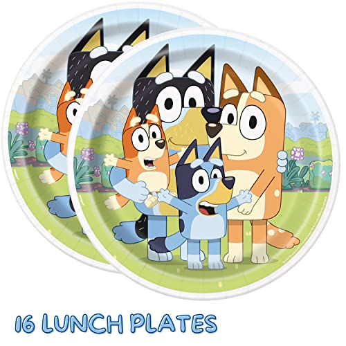 Bluey Birthday Party Supplies For 16 - Bluey Party Supplies | Bluey Party Decorations | Bluey Birthday Decorations | Bluey Decorations For Birthday Party | Plates, Napkins, Cups, Table Cloth & Sticker