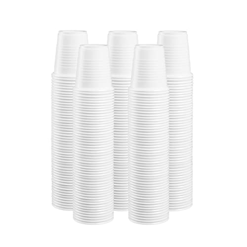 [500 Pack - 3 oz.] White Plastic Cups, Small Disposable Bathroom, Mouthwash Polypropylene Cups…